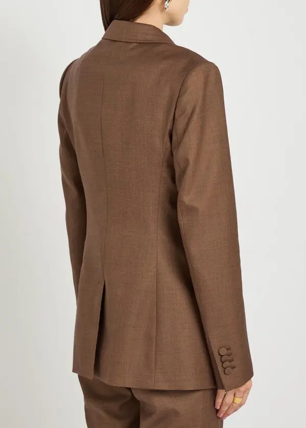 Gabriela Hearst Angela Double-breasted Wool And Silk-blend Blazer