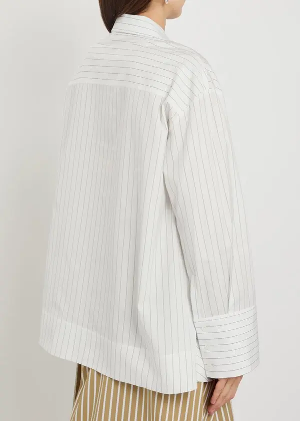 3.1 Phillip Lim Asymmetric Pinstriped Cotton Poplin Shirt
