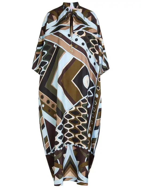 Emilio Pucci Printed Silk Maxi Kaftan Dress - Multicoloured