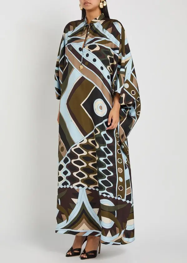 Emilio Pucci Printed Silk Maxi Kaftan Dress