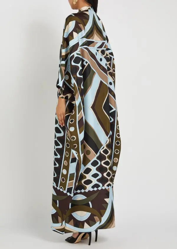 Emilio Pucci Printed Silk Maxi Kaftan Dress