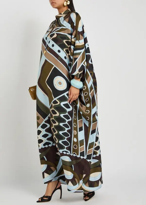Emilio Pucci Printed Silk Maxi Kaftan Dress