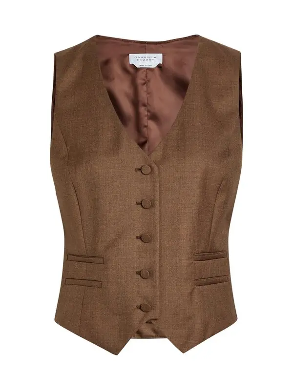 Gabriela Hearst Coleridge Wool And Silk-blend Vest - Brown