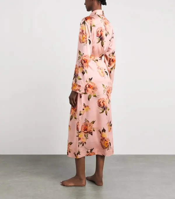 Harrods Silk Midnight Rose Night Robe