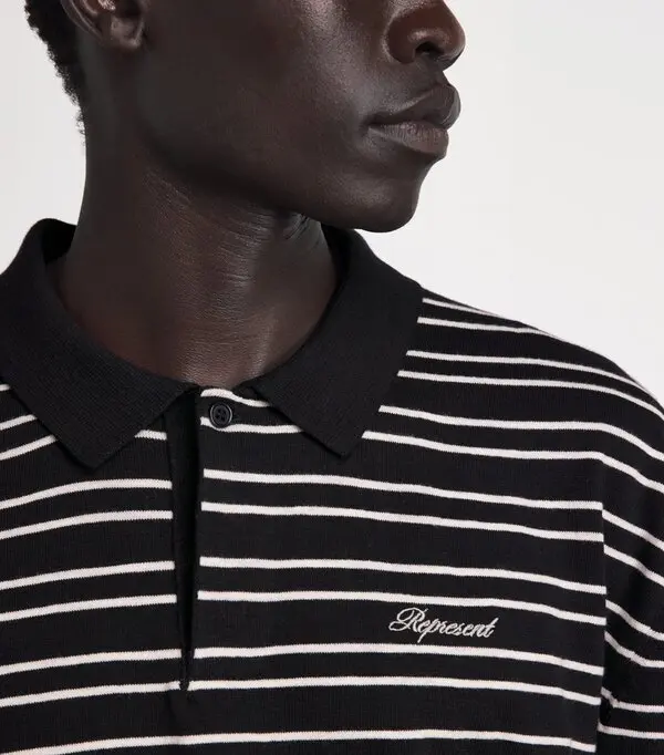 REPRESENT Cotton Stripe Polo Shirt