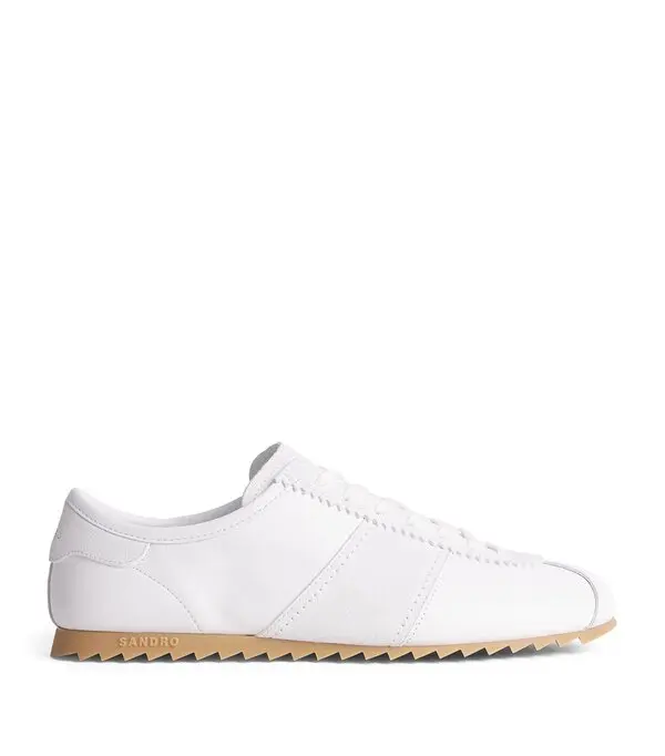 Sandro Leather And Suede Low-top Trainers