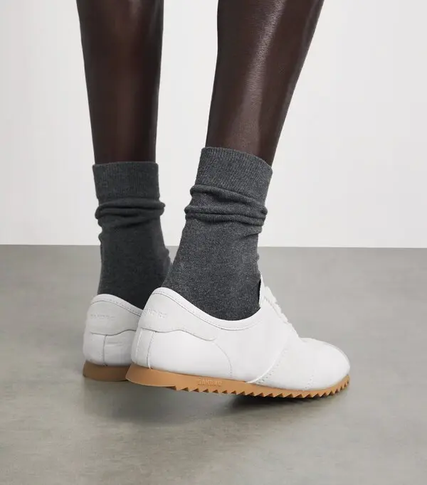 Sandro Leather And Suede Low-top Trainers