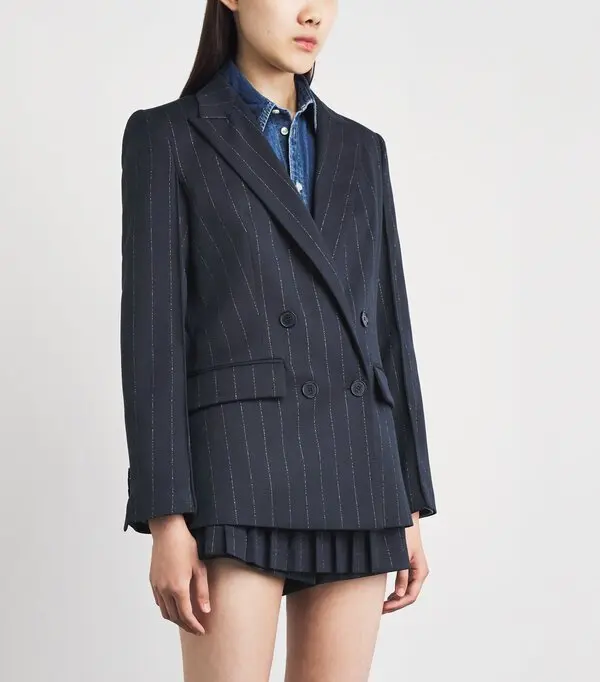 Maje Double-breasted Pinstripe Suit Jacket