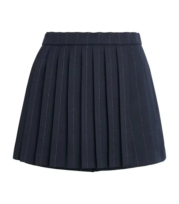 Maje Pleated Metallic Stripe Shorts