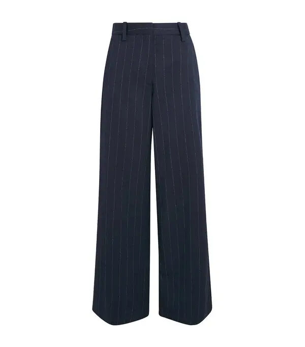 Maje Striped Palazzo Suit Trousers With Metallic Detail