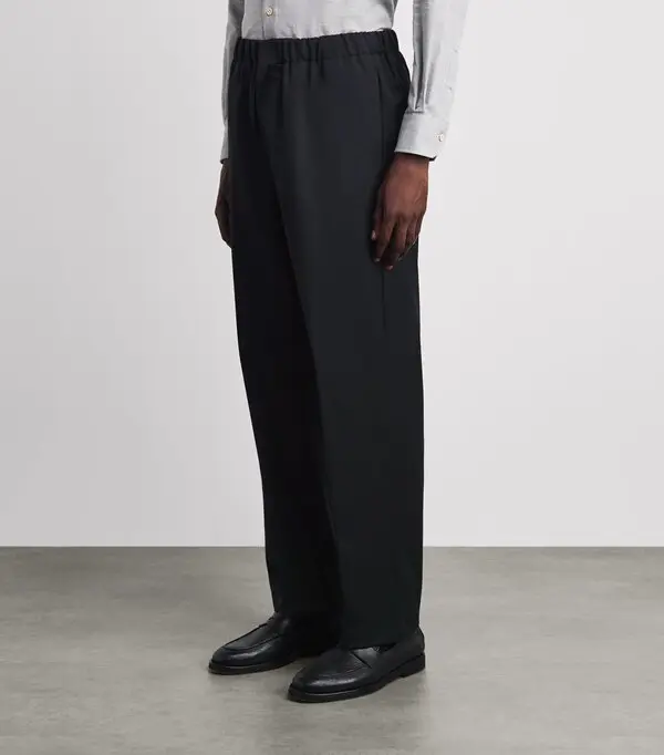 LARDINI Wool-blend Trousers - Navy
