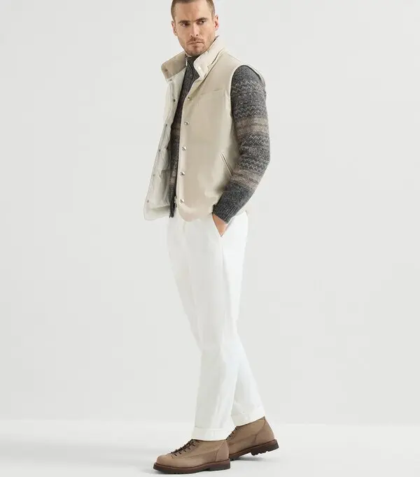 Brunello Cucinelli Hooded Wool Gilet - Beige