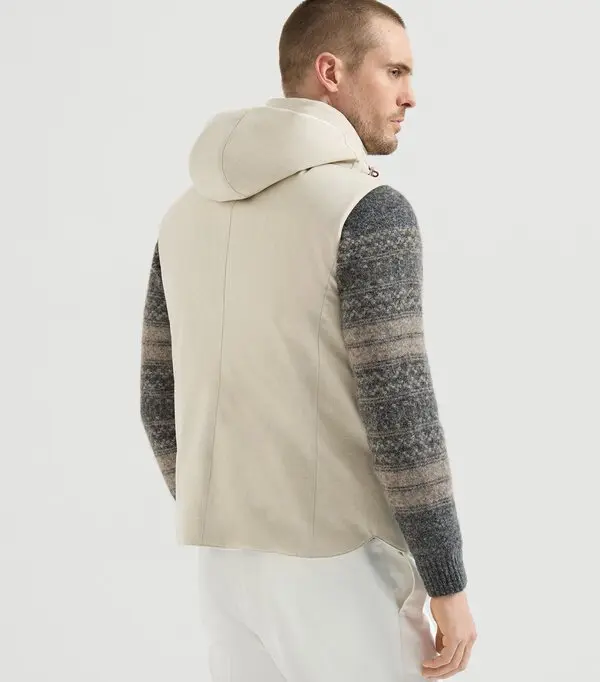 Brunello Cucinelli Hooded Wool Gilet - Beige