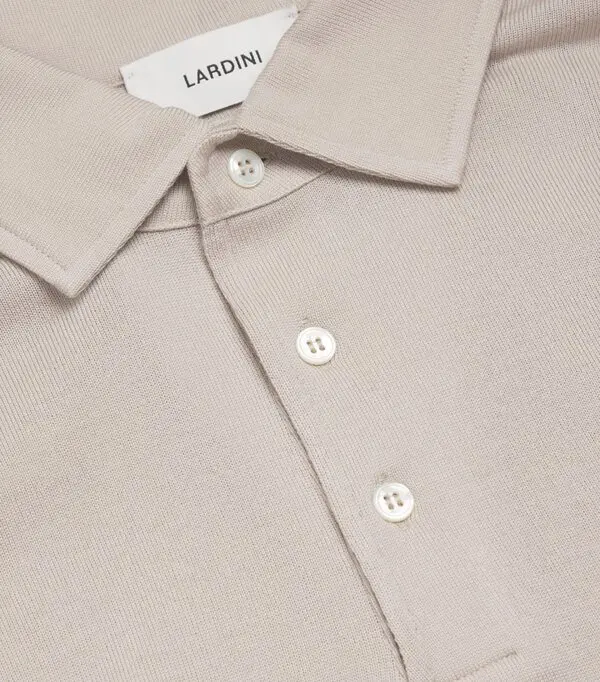 LARDINI Virgin Wool Long-sleeve Polo Shirt