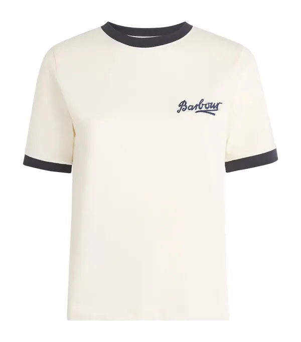 Barbour Cotton Embroidered Logo T-shirt - Ivory