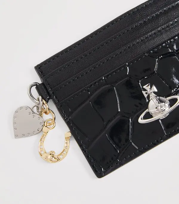 VIVIENNE WESTWOOD Leather Embellished Orb Card Holder