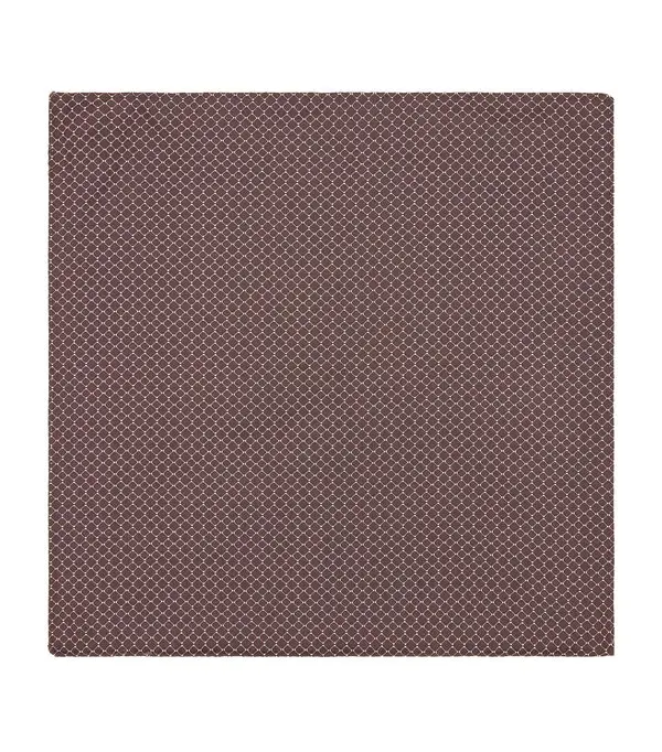 Pal Zileri Silk Jacquard Pocket Square - Brown