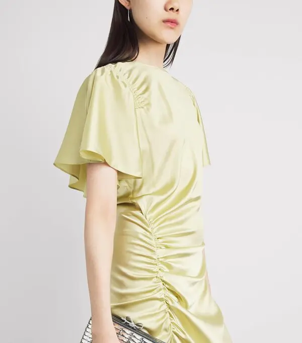 Veronica Beard Silk-blend Ruched Midi Dress