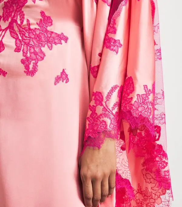 TORLOWEI Silk Kaftan With Lace Inserts