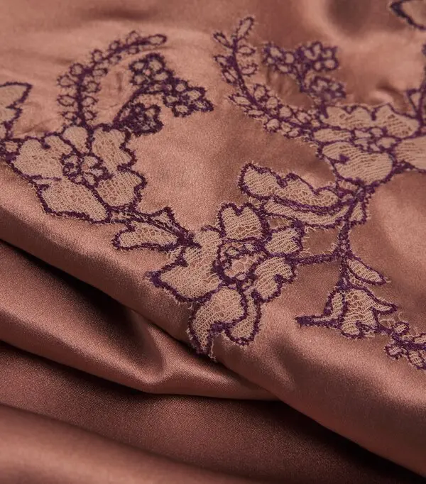 TORLOWEI Silk Tokoni Short Kimono - Brown