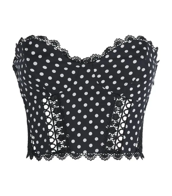 Charo Ruiz Ibiza Polka-dot Fiare Corset Top - Black