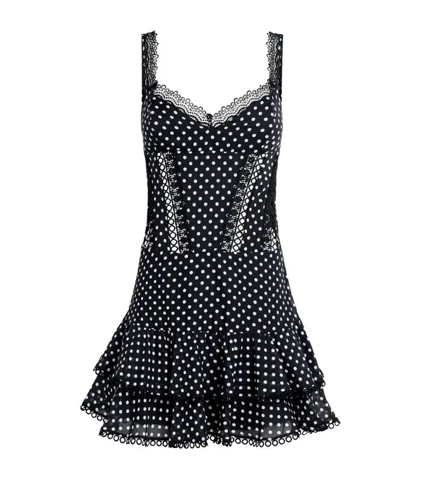 Charo Ruiz Ibiza Polka-dot Carmen Mini Dress - Black