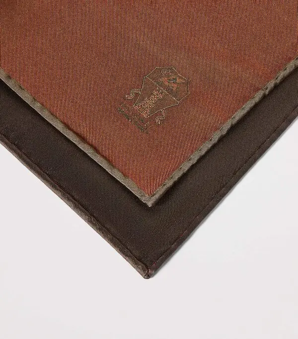 Brunello Cucinelli Silk Pocket Square - Orange