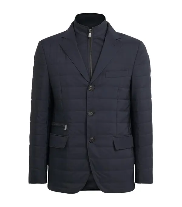 Corneliani Technical Quilted Blazer - Navy