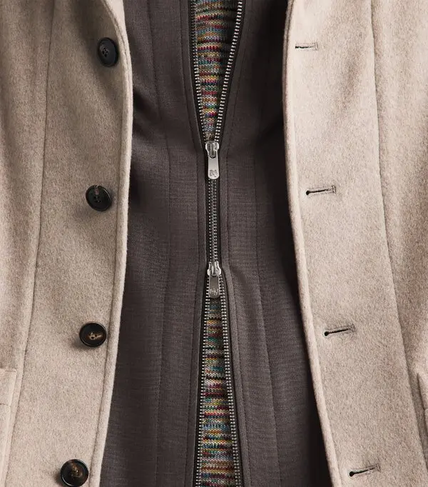 Marco Pescarolo Zip Up Avi Shacket In Stretch Wool