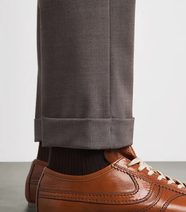 Marco Pescarolo Virgin Wool Drawstring Trousers - Brown