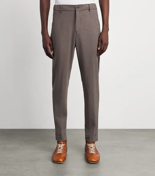 Marco Pescarolo Virgin Wool Drawstring Trousers - Brown