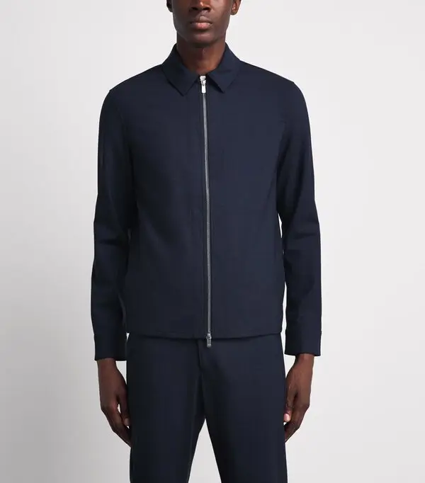 Marco Pescarolo Virgin Wool Blend Zip Up Jacket