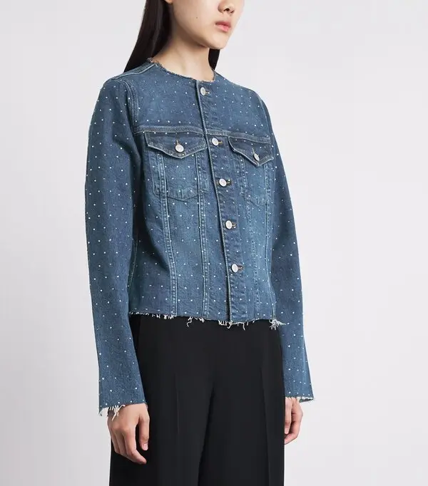 7 For All Mankind Rhinestone Embellished Denim Jacket
