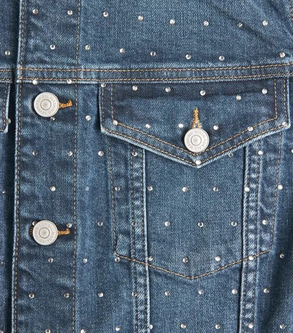 7 For All Mankind Rhinestone Embellished Denim Jacket