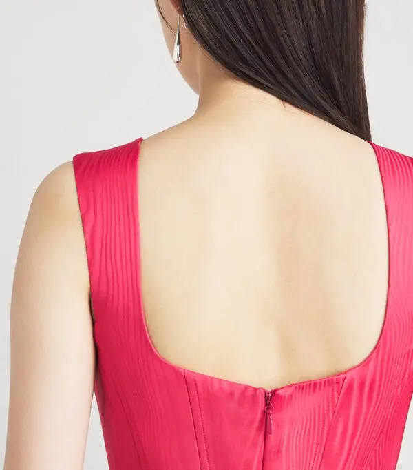 Rebecca Vallance Moiré Effect Rosalia Gown - Red