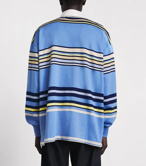 Amiri Cotton Stripe Polo Shirt - Blue