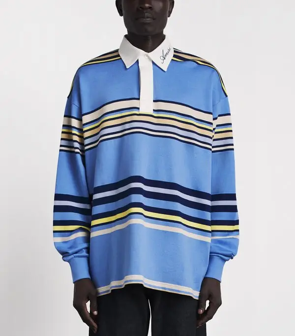 Amiri Cotton Stripe Polo Shirt