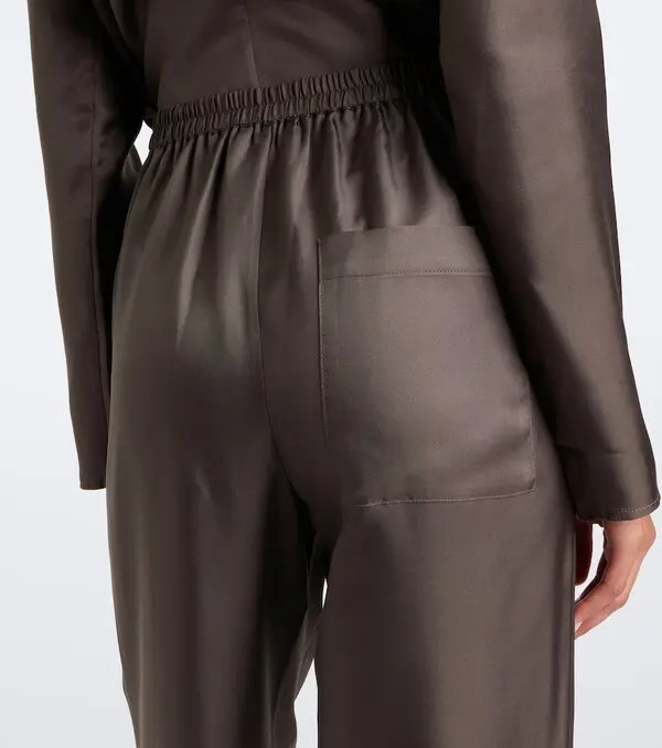 Loulou De Saison Alera Silk Twill Wide-leg Pants