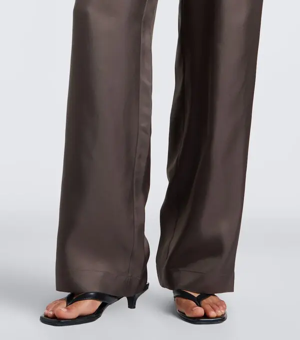 Loulou De Saison Alera Silk Twill Wide-leg Pants