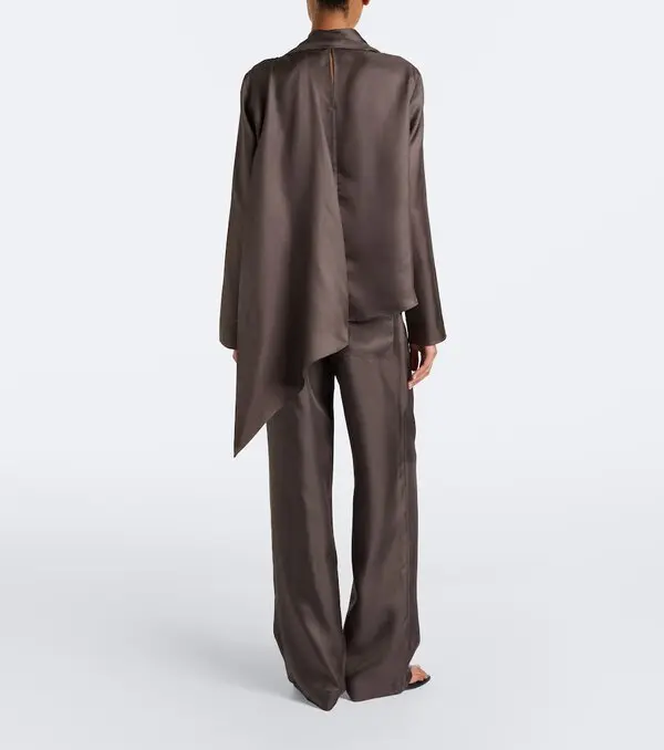 Loulou De Saison Alera Silk Twill Wide-leg Pants