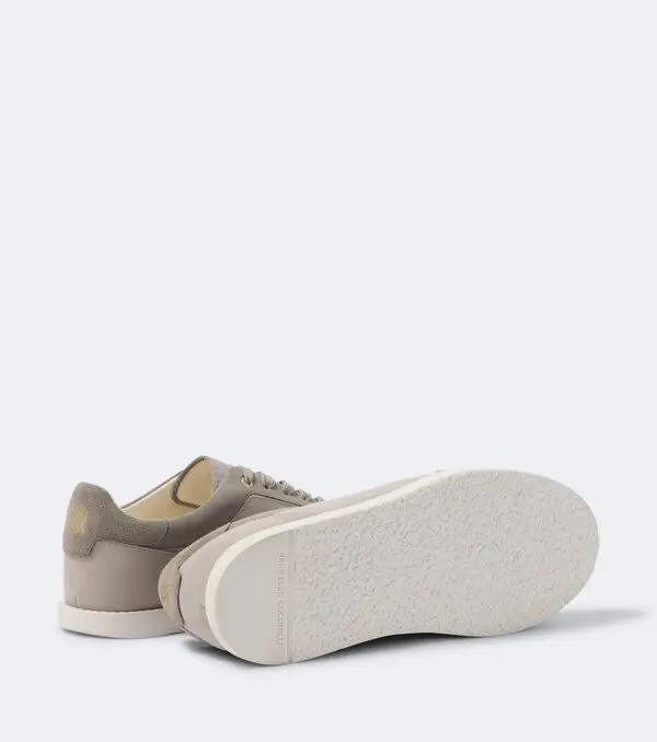 Brunello Cucinelli Suede-trimmed Leather Sneakers
