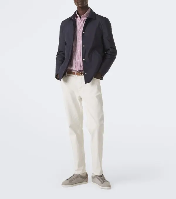 Brunello Cucinelli Suede-trimmed Leather Sneakers