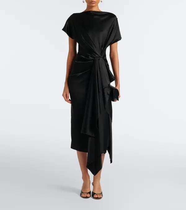 ROKSANDA Zoa Draped Satin Midi Dress