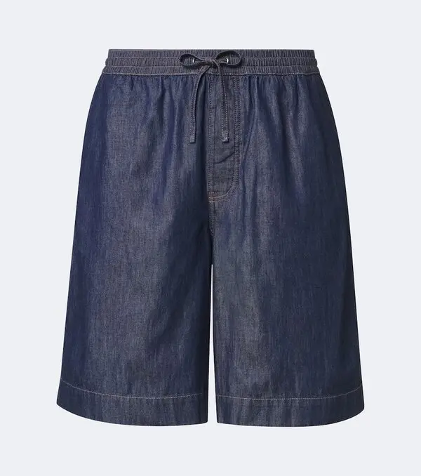 Loewe Anagram Cotton Chambray Shorts