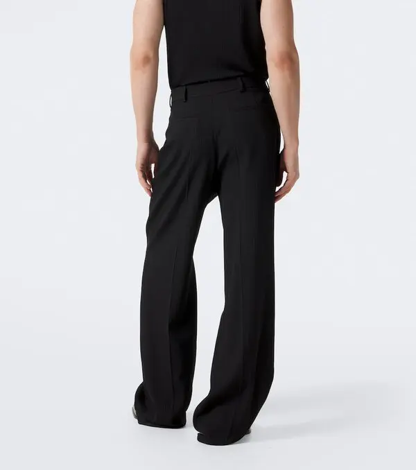 Saint Laurent Pinstriped Wool-blend Wide-leg Trousers