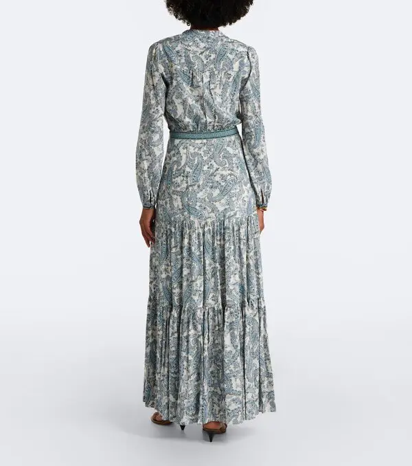 Veronica Beard Sama Printed Tiered Silk-blend Maxi Dress