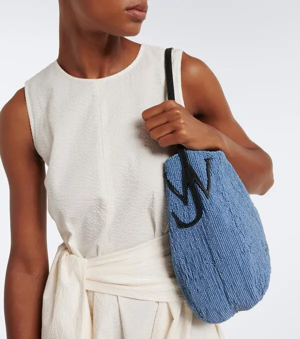 JW Anderson Bulb Small Beaded Shoulder Bag - Blue