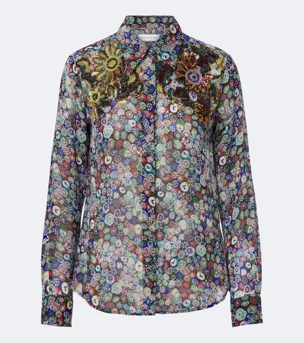 Dries Van Noten Embellished Printed Shirt - Multicoloured