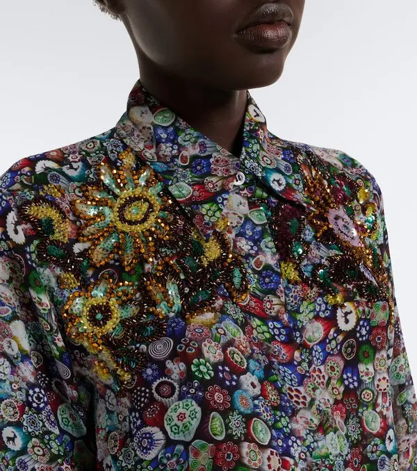 Dries Van Noten Embellished Printed Shirt - Multicoloured