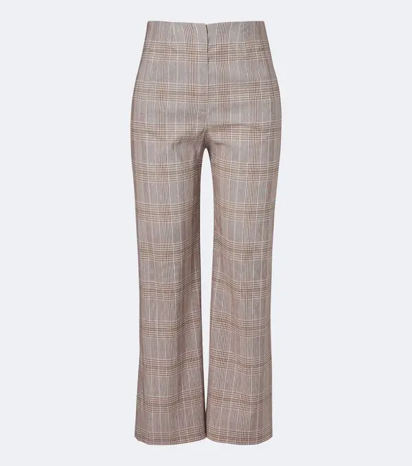 Veronica Beard Dova Cropped Cotton And Linen Wide-leg Pants - Brown